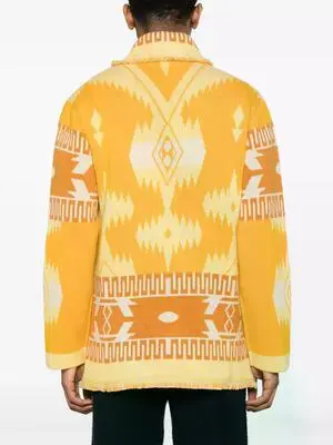 Alanui Icon Pattern-jacquard Cashmere Cardigan - Yellow