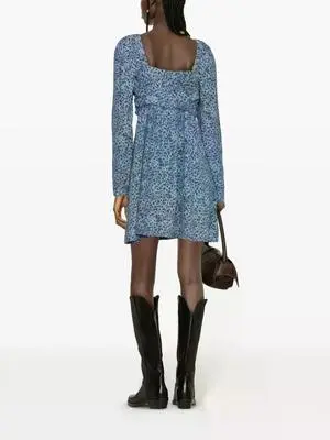 GANNI Daisy-print Crepe Minidress