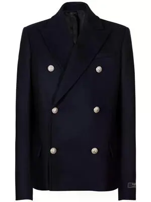Balmain Double-breasted Felted Coat