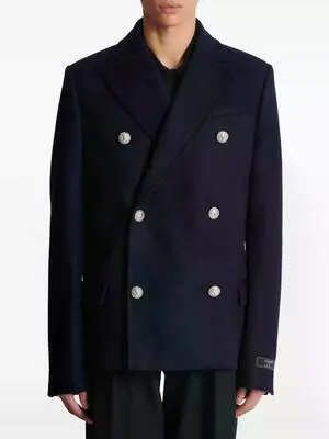 Balmain Double-breasted Felted Coat