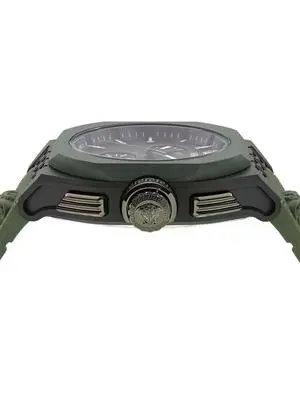 Versace Chronograph Watch With Ceramic Case And Rubber Strap
