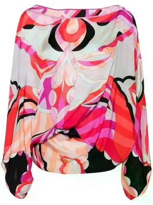 Emilio Pucci Geometric-print Silk Top