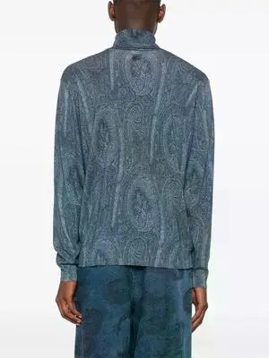 Etro Paisley-jacquard Sweater - Blue