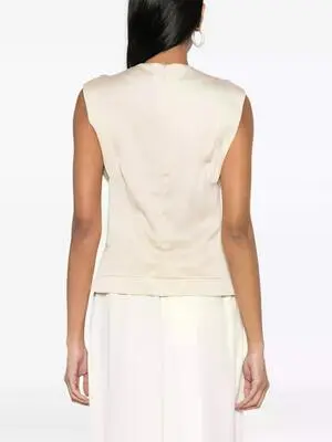 GENNY Appliqué-detail Sleeveless Blouse - Neutrals