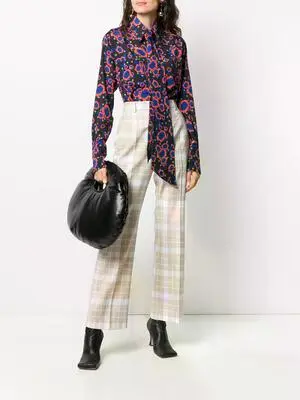Rokh Floral-print Tie-insert Shirt
