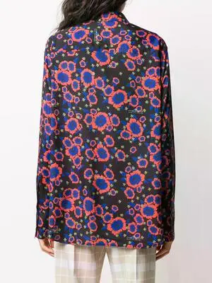 Rokh Floral-print Tie-insert Shirt