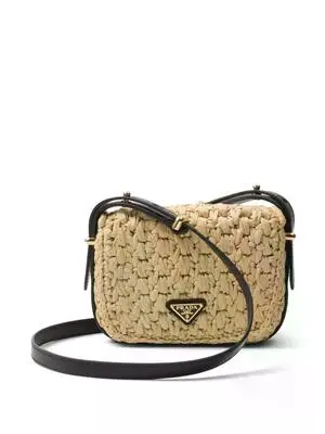 Prada Logo-embroidered Interwoven Shoulder Bag