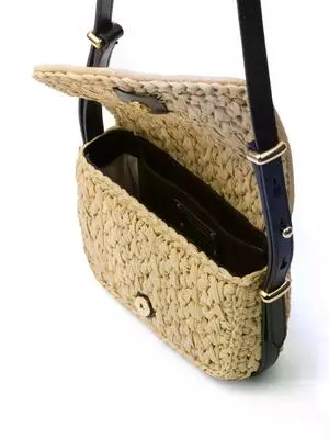 Prada Logo-embroidered Interwoven Shoulder Bag