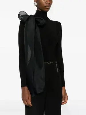 ATU BODY COUTURE Jersey Draped Detail Bodysuit - Black