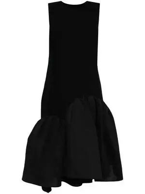 JNBY Asymmetric Patchwork Cotton Midi Dress