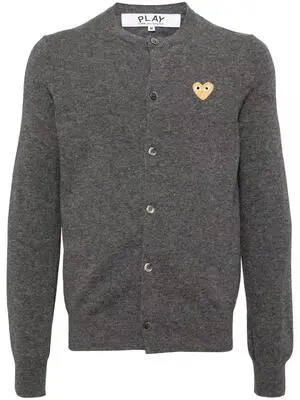 Play Comme Des Garcon Wool Cardigan - Grey