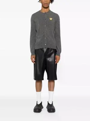 Play Comme Des Garcon Wool Cardigan - Grey