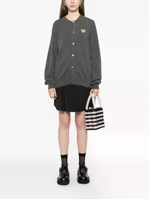 Play Comme Des Garcon Wool Cardigan - Grey