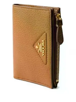 Prada Small Grained-leather Wallet - Brown
