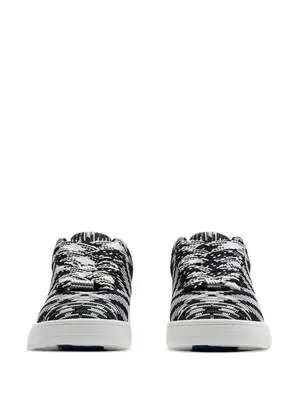 Burberry Check Knit Box Sneakers - Black