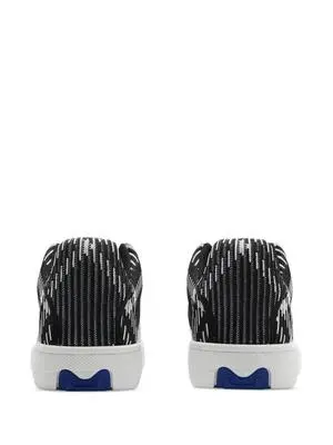 Burberry Check Knit Box Sneakers - Black
