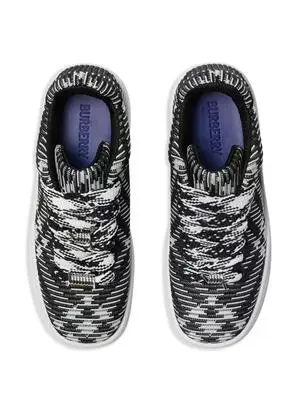 Burberry Check Knit Box Sneakers - Black