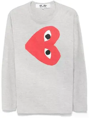 Play Comme Des Garcon Side Heart-print T-shirt - Grey