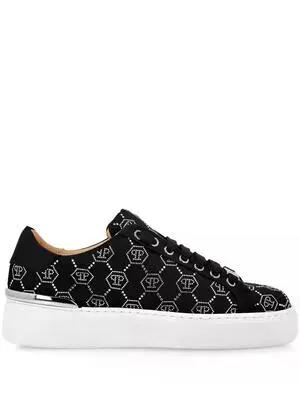 Philipp Plein Rhinestone-embellished Satin Sneakers
