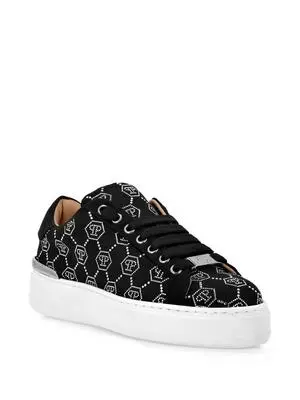 Philipp Plein Rhinestone-embellished Satin Sneakers