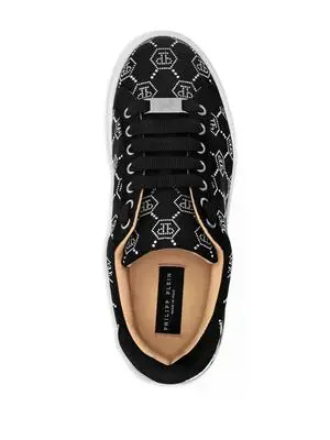Philipp Plein Rhinestone-embellished Satin Sneakers