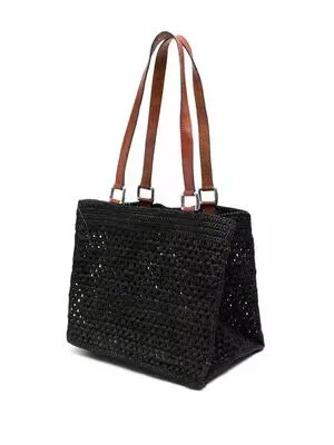 IBELIV Irina Raffia Tote Bag - Black