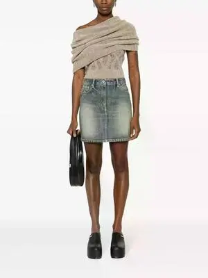 Kenzo Logo-embroidered Cotton Miniskirt