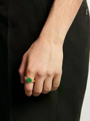 Emanuele Bicocchi Arabesque Malachite Ring - Gold