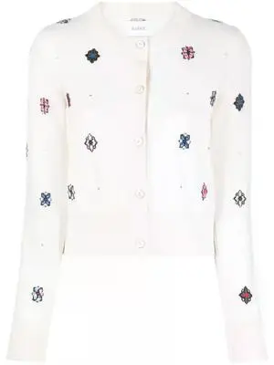 BARRIE Intarsia-knit Round-neck Cardigan - Neutrals
