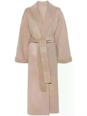 BY MALENE BIRGER Trullem Belted Wool Coat - Neutrals