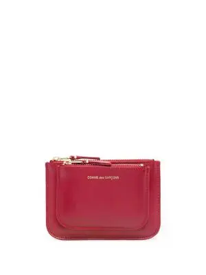 Comme Des Garçons Logo-stamp Leather Purse - Red