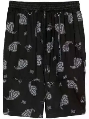 MASTERMIND WORLD Paisley-print Bermuda Shorts - Black