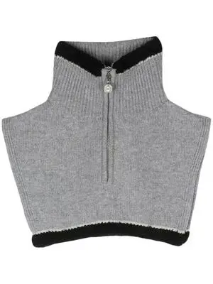BARRIE Cashmere Zip-up Collar - Grey