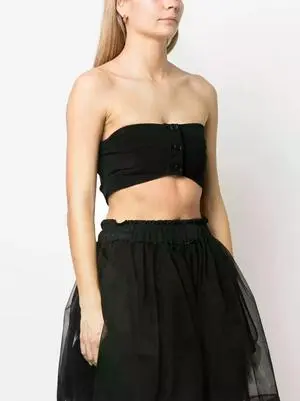 Philosophy Di Lorenzo Serafini Buttoned Draped Crop Top