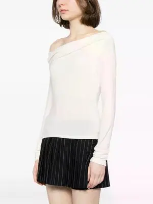 REFORMATION Elio Off-shoulder Top - Neutrals