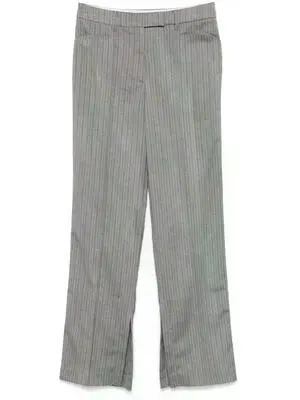 Remain Birger Christensen Herringbone-pattern Striped Trousers - Grey
