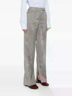 Remain Birger Christensen Herringbone-pattern Striped Trousers - Grey