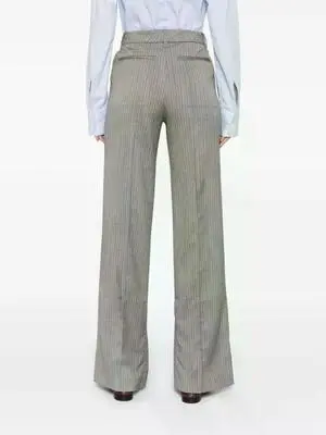 Remain Birger Christensen Herringbone-pattern Striped Trousers - Grey