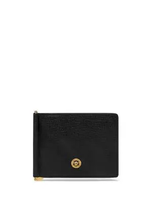 Versace Medusa Biggie Leather Clip Wallet - Black