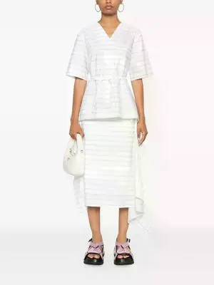 Plan C Striped Poplin Shirt
