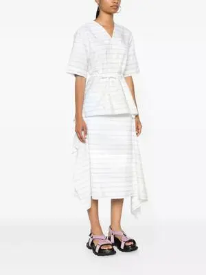 Plan C Striped Poplin Shirt