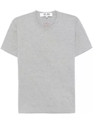 Play Comme Des Garcon Signature Heart-patch T-shirt - Grey