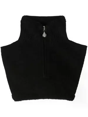 BARRIE Cashmere-blend Zip-up Collar - Black