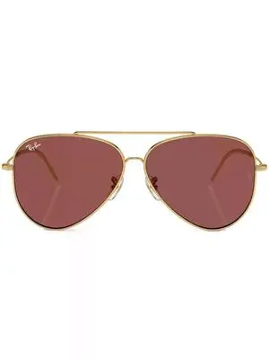 Ray-ban Aviator Reverse Tinted Sunglasses - Gold