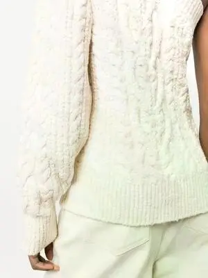 Isabel Marant Blaine One-shoulder Cable Knit Sweater