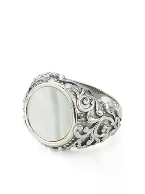 Emanuele Bicocchi Arabesque Mother-of-pearl Stone Ring - Silver