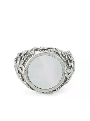 Emanuele Bicocchi Arabesque Mother-of-pearl Stone Ring - Silver