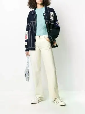BARRIE Patched Knitted Jacket