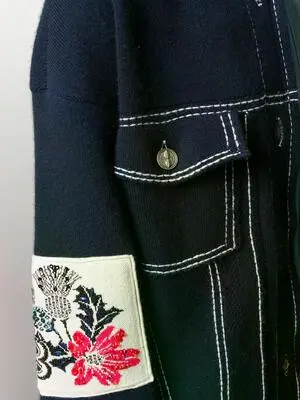 BARRIE Patched Knitted Jacket