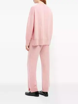 BARRIE Cashmere Elasticated Waistband Pants With Side Slits - Pink